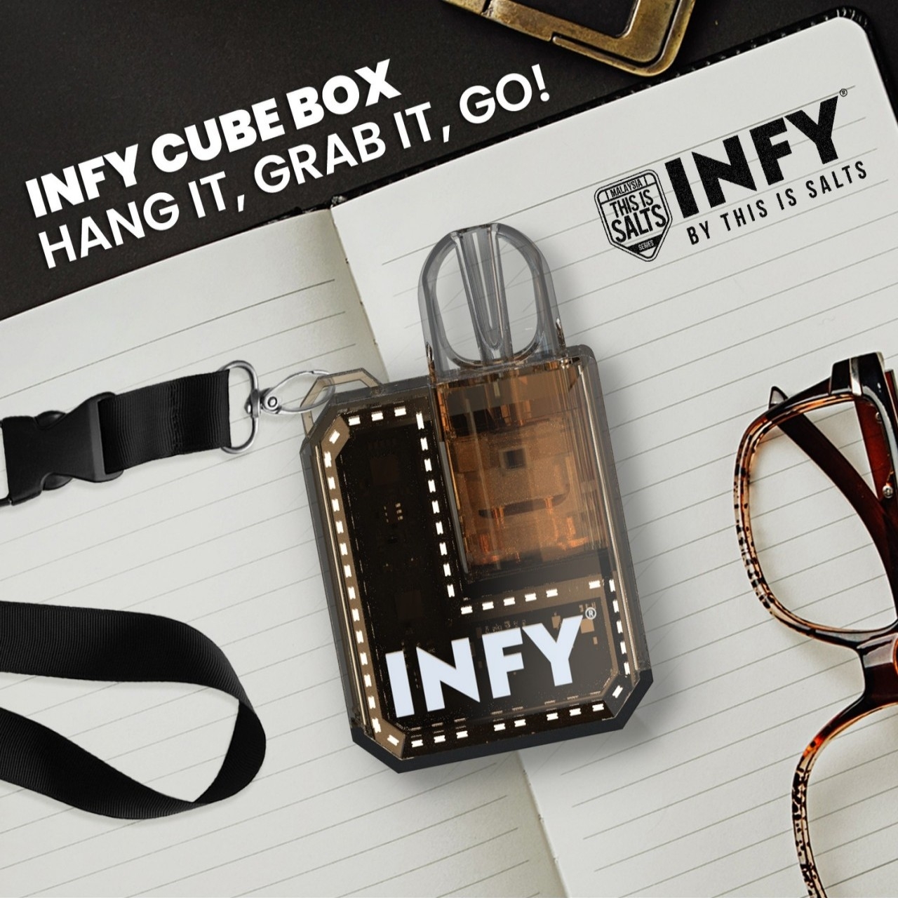 INFY Cube Box ราคาถูก พอตเปลี่ยนหัว ทรงกลองสี่เหลี่ยม สีใส - RELX BKK