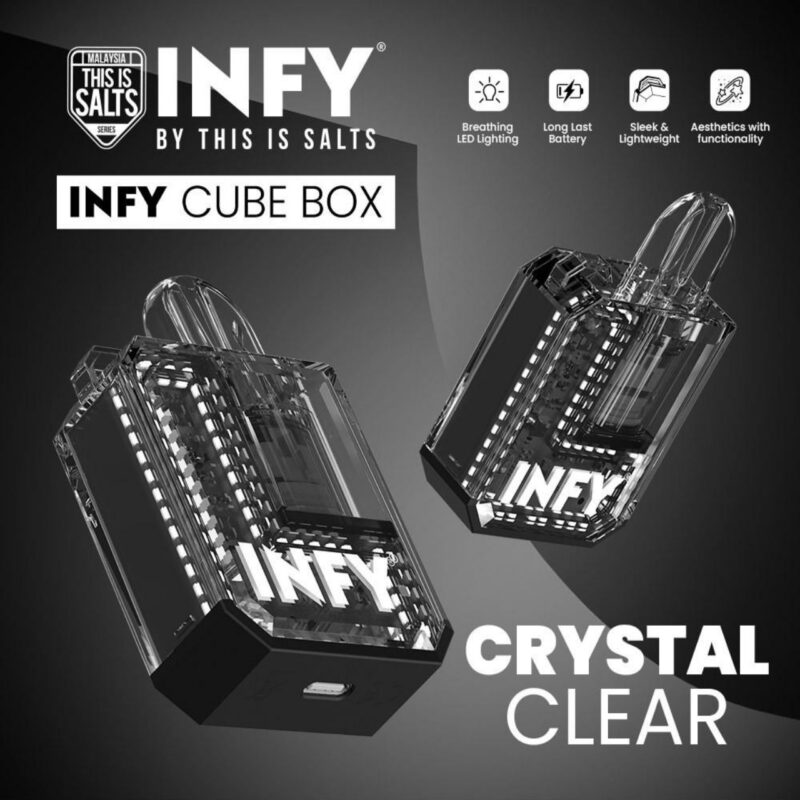 INFY Cube Box ราคาถูก พอตเปลี่ยนหัว ทรงกลองสี่เหลี่ยม สีใส - RELX BKK