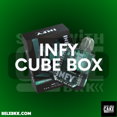 INFY Cube Box ราคาถูก พอตเปลี่ยนหัว ทรงกลองสี่เหลี่ยม สีใส - RELX BKK