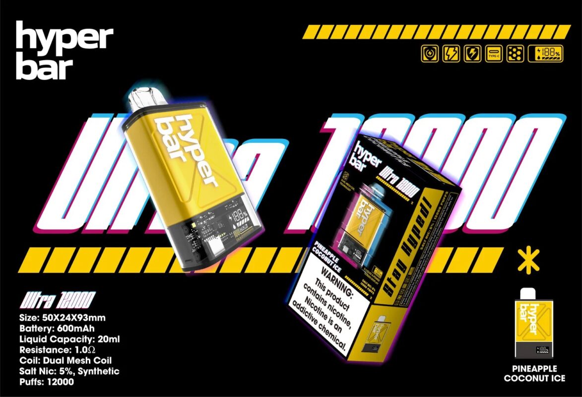 Hyperbar Ultra 12000 Puffs พอตไฮเปอร์บาร์ใช้แล้วทิ้ง ราคาถูก ส่งด่วน ...