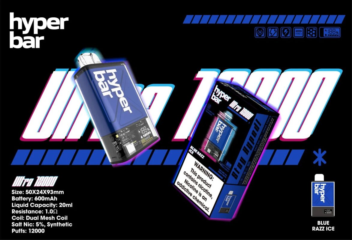 Hyperbar Ultra 12000 Puffs พอตไฮเปอร์บาร์ใช้แล้วทิ้ง ราคาถูก ส่งด่วน ...
