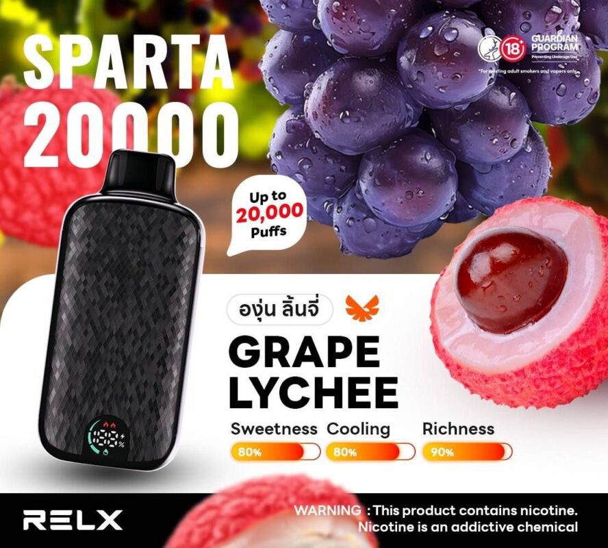 Relx Sparta 20000 Puffs (20K) ราคาส่ง ใช้แล้วทิ้ง ส่งท้ายปี 2024 - RELX BKK