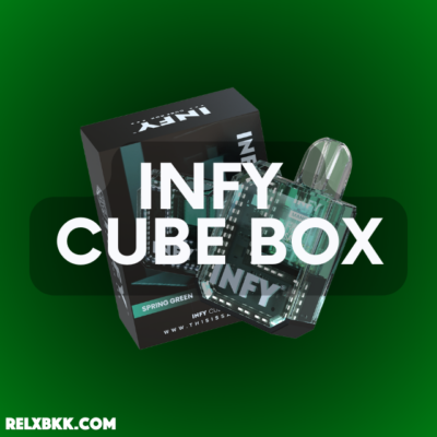 INFY Cube Box ราคาถูก พอตเปลี่ยนหัว ทรงกลองสี่เหลี่ยม สีใส - RELX BKK